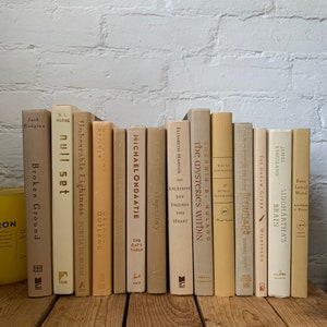 Custom Neutral Book Stack, Decorative Books for Shelf Staging, Books by ...