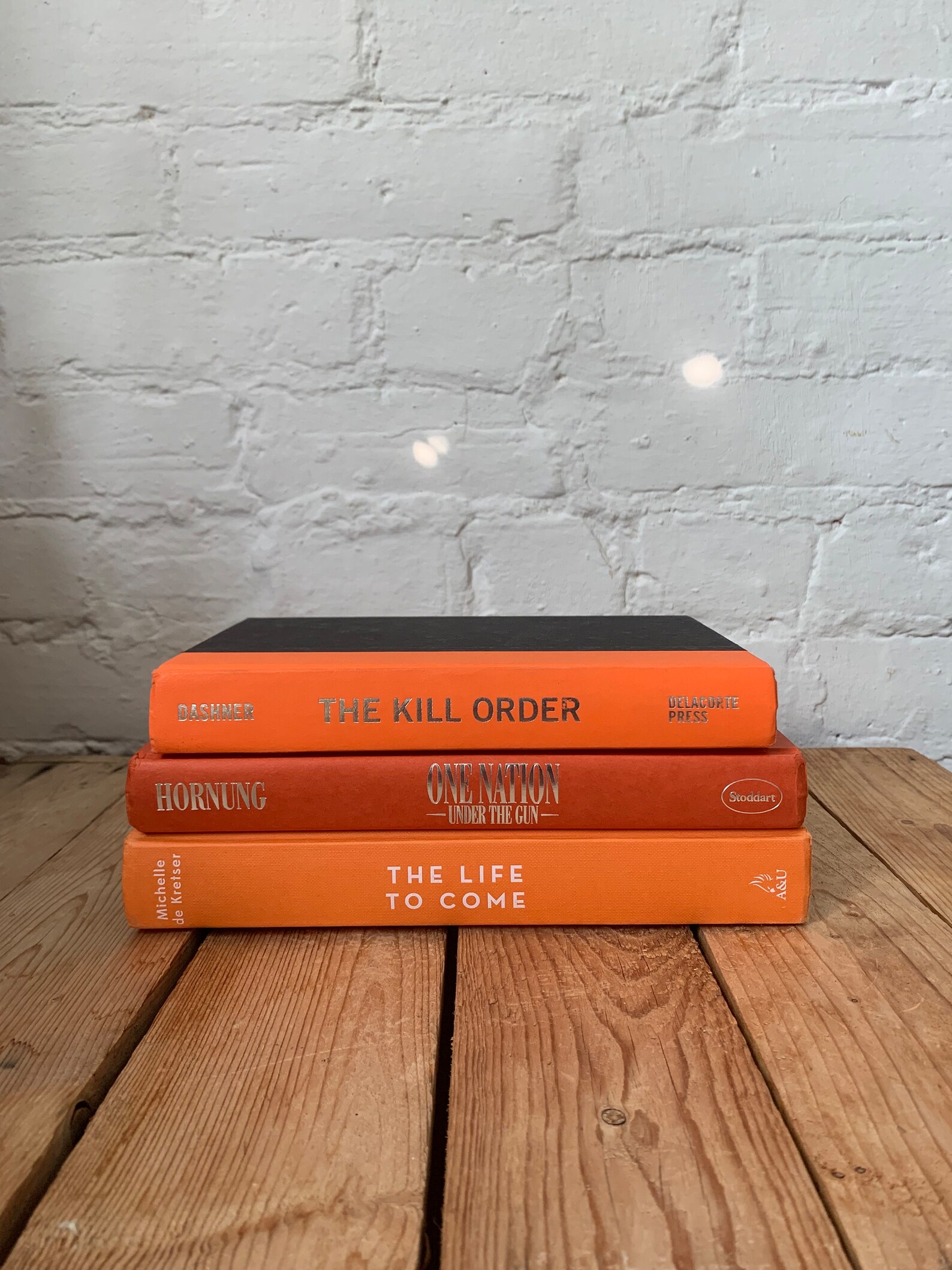 Orange Book Stack, Orange Book Decor, Decorative Display Books, Books ...