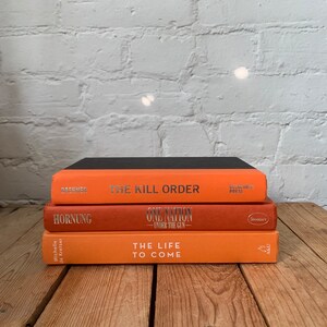 Orange Book Stack, Orange Book Decor, Decorative Display Books, Books ...