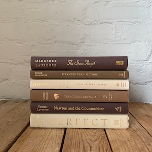 Cream and Tan Books, Neutral Book Set, Themed Book Bundles, Stack of ...