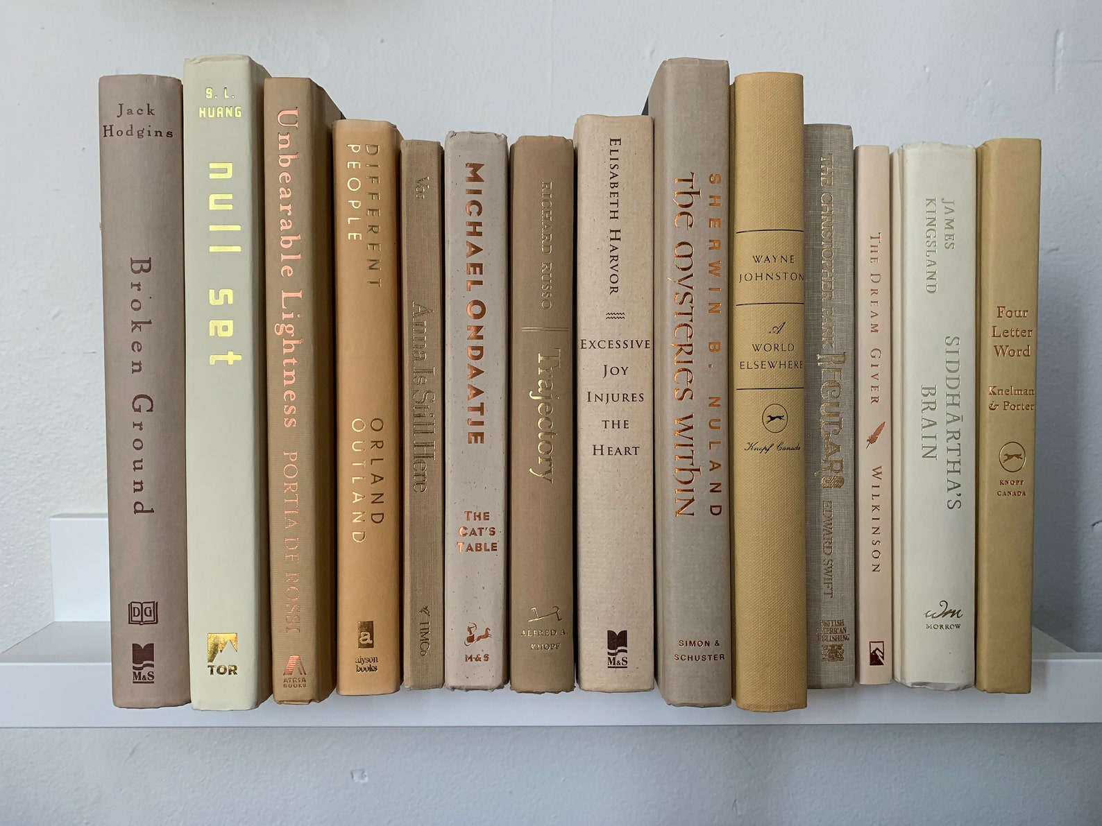 Custom Neutral Book Stack, Decorative Books for Shelf Staging, Books by ...