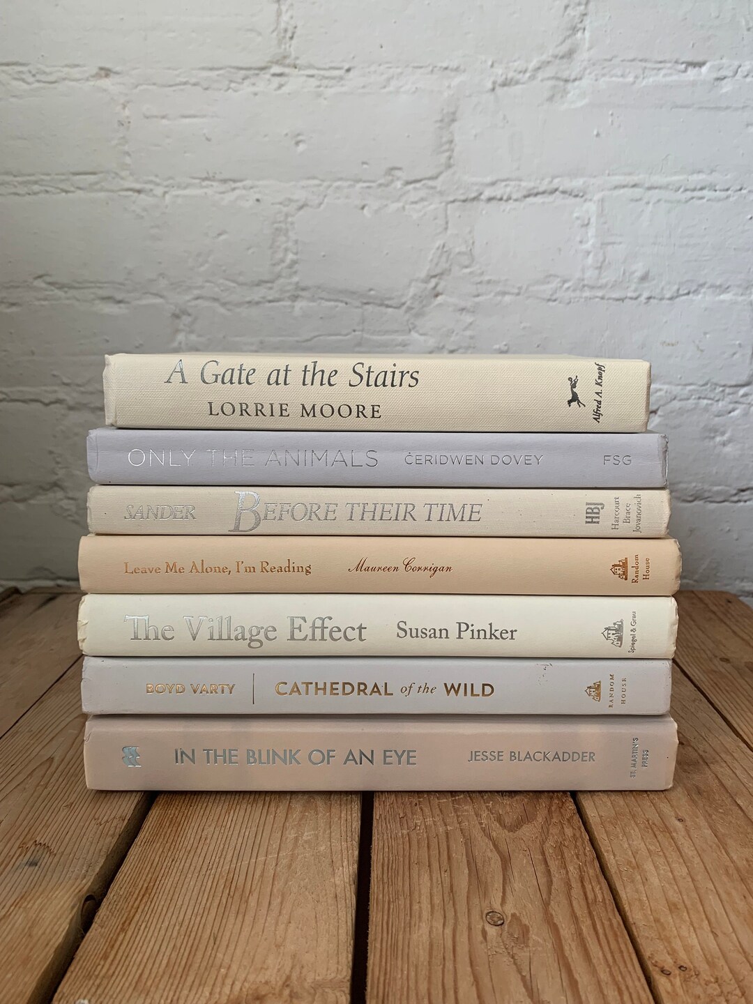 Light Neutral Book Stack, Staging Books, Coffee Table Book Bundle ...