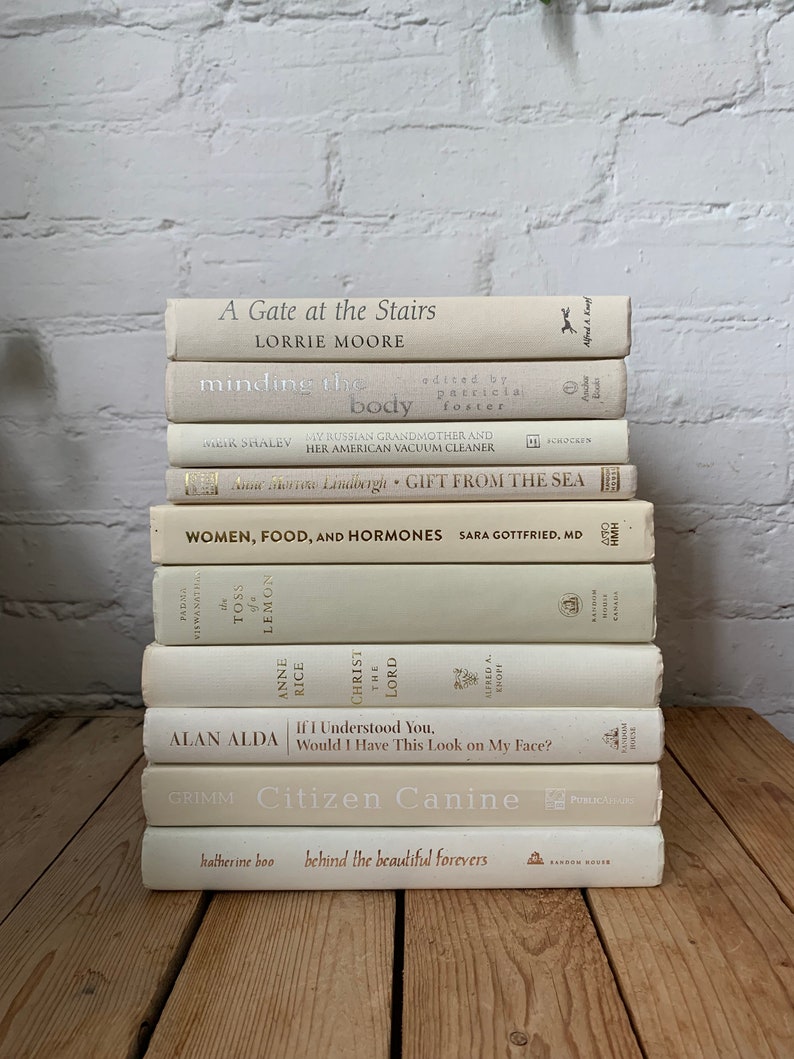 Ivory Decorative Book Stack, Ivory Prop Staging Styling Books, off ...