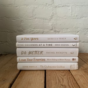 White Decorative Books, White Shelf Aesthetic, White Prop Staging Books ...