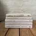 White Book Stack, White Shelf Aesthetic, White Themed Books, Ivory ...