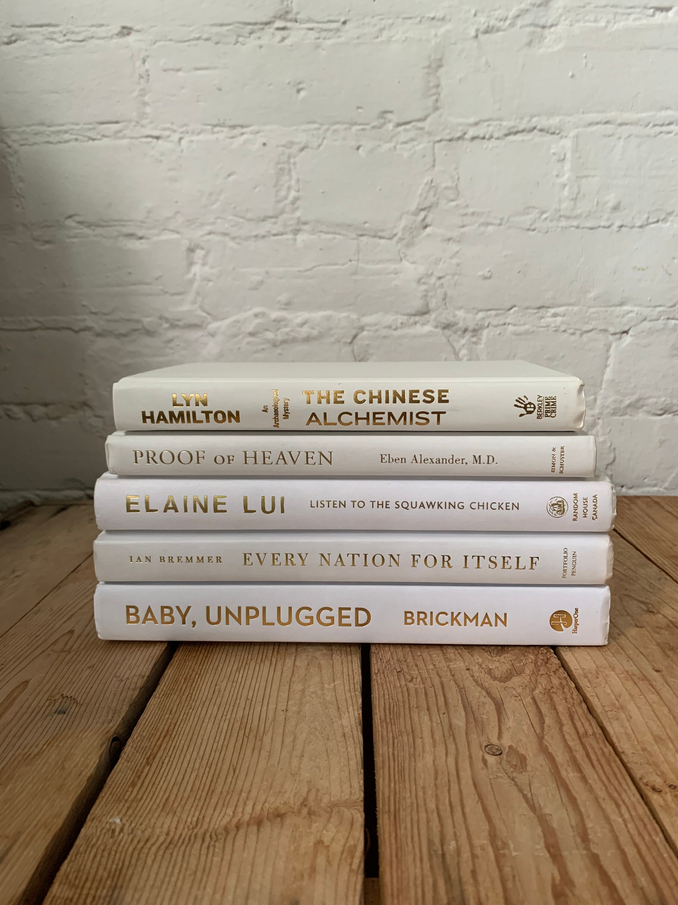 White Book Stack, White Shelf Aesthetic, White Themed Books, Ivory ...