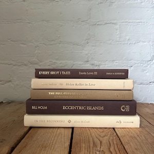 Earthy Book Stack, Brown Tone Book Decor, Decorative Book Stack ...