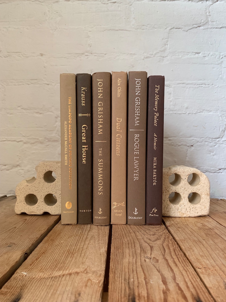 Mixed Brown Staging Books, Beautiful Brown Book Bundles for Bookshelf ...
