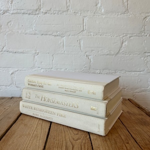 Ivory Staging Books, Decorative Book Stack, Vintage Books for Shelf ...
