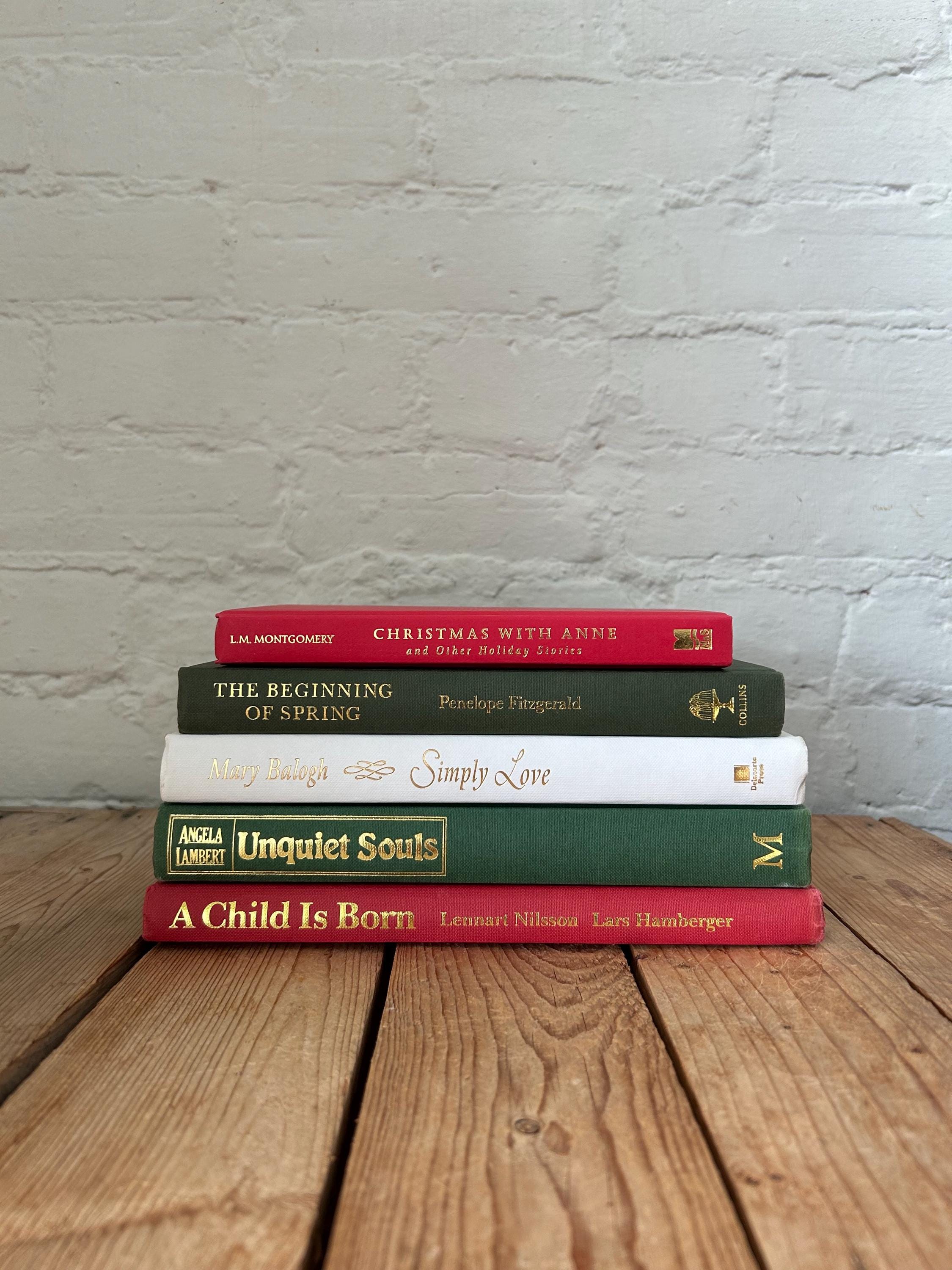 Staging Books for Christmas Styling, Christmas Themed Decor Books, Red ...