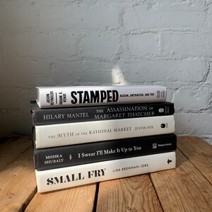 Black and White Book Stack, White and Black Home Decor Books, Shelf ...