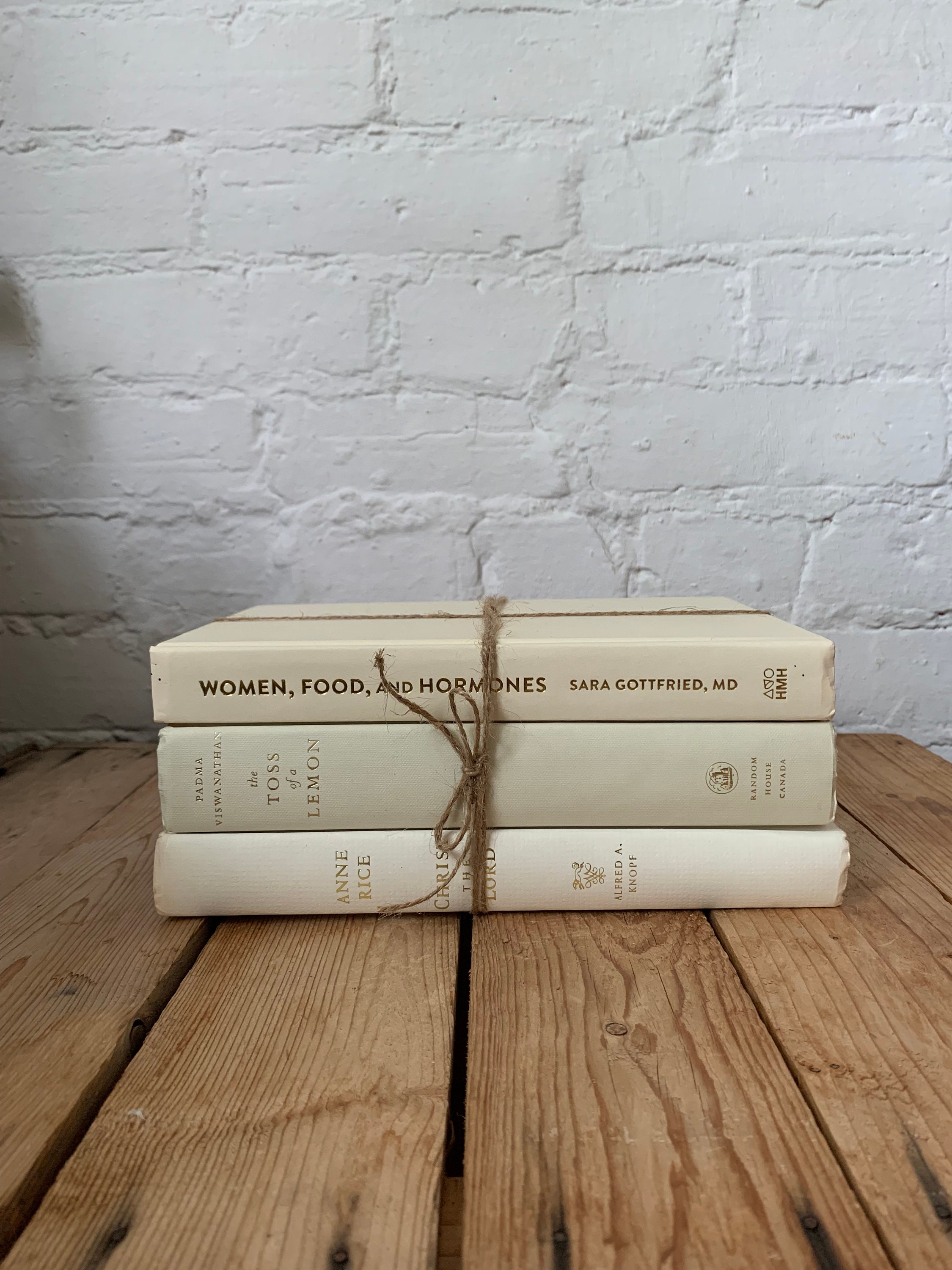 Ivory Decorative Book Stack, Ivory Prop Staging Styling Books, off ...