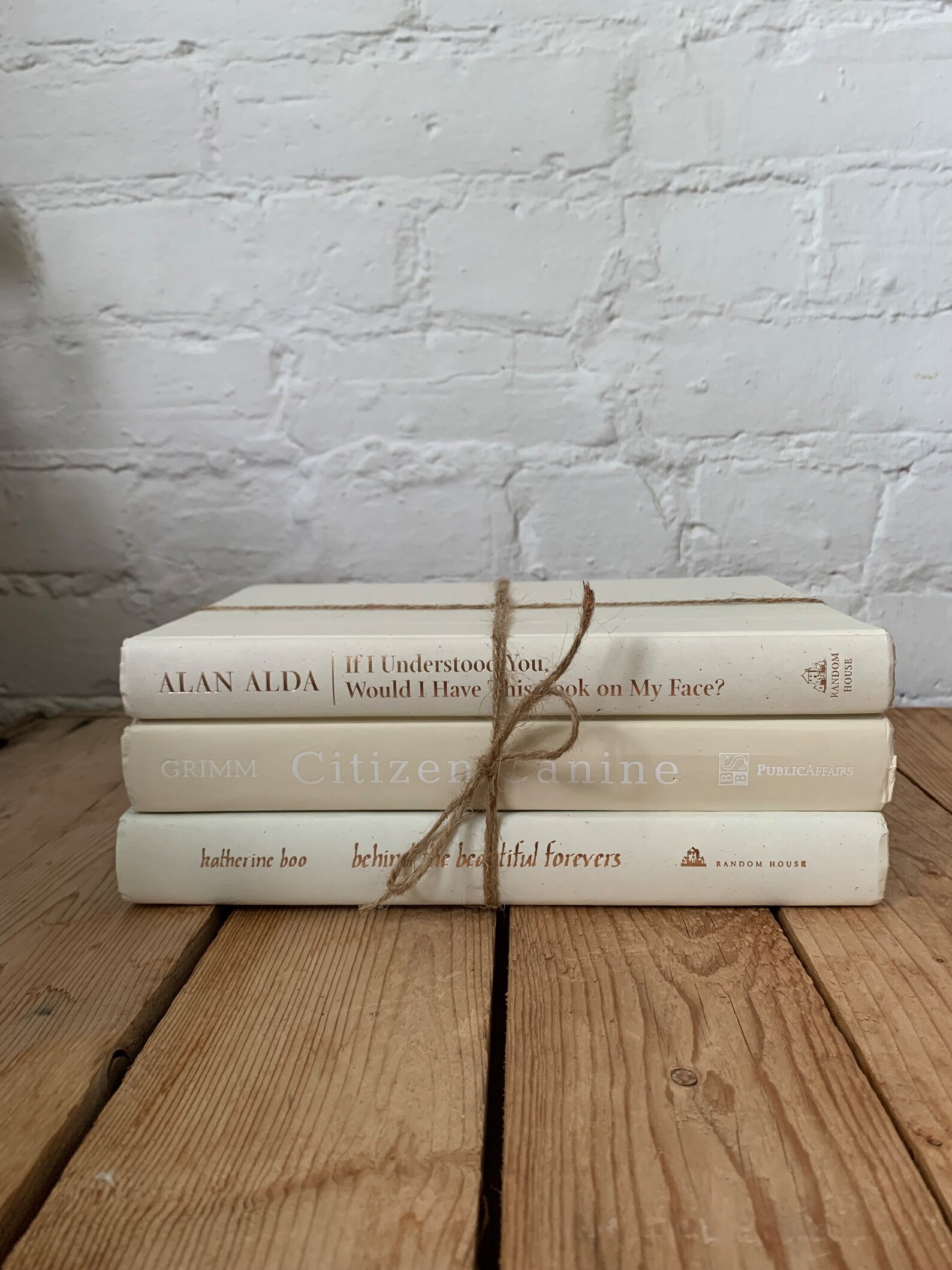 Ivory Decorative Book Stack, Ivory Prop Staging Styling Books, off ...