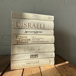 Ivory Staging Books, Decorative Book Stack, Vintage Books for Shelf ...