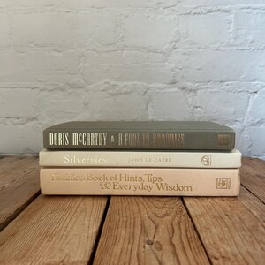 Neutral Book Stack, Luxury Staging Books, Decorative Books for Shelf ...