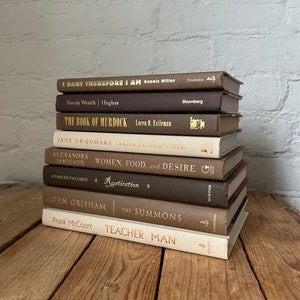 Neutral Staging Books, Earthy Book Decor, Trendy Decorative Styling ...