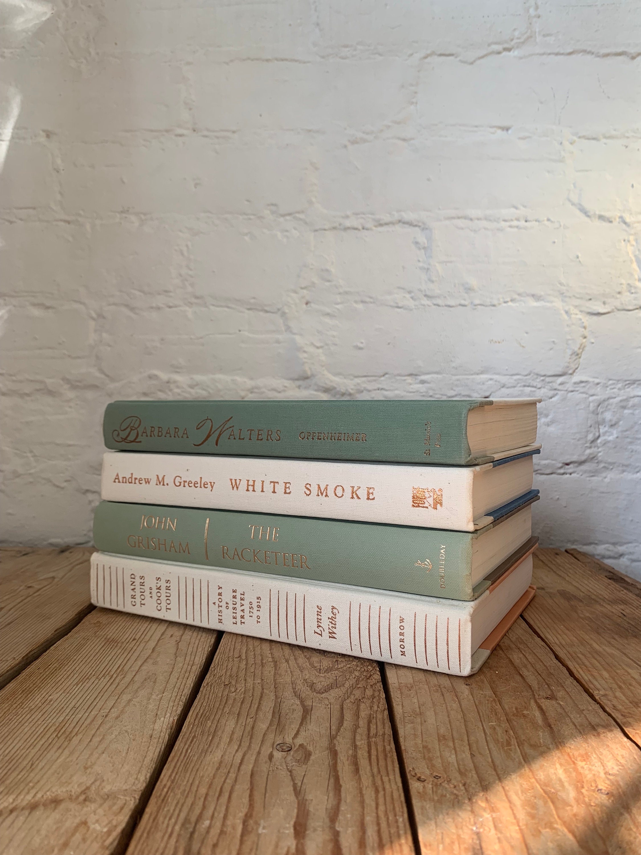 Sage and Ivory Staging Books, Sage Home Decor, Decorative Books Stack ...