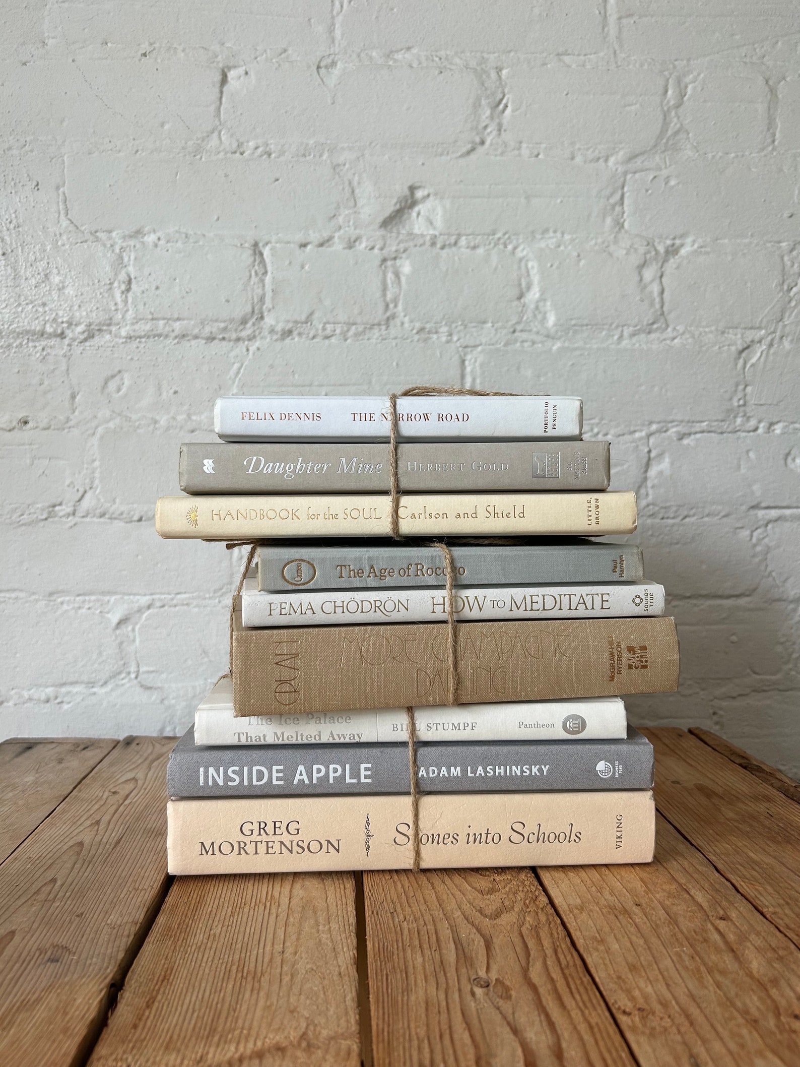Neutral Decorative Book Bundles in White Gray and Cream, Curated Book ...