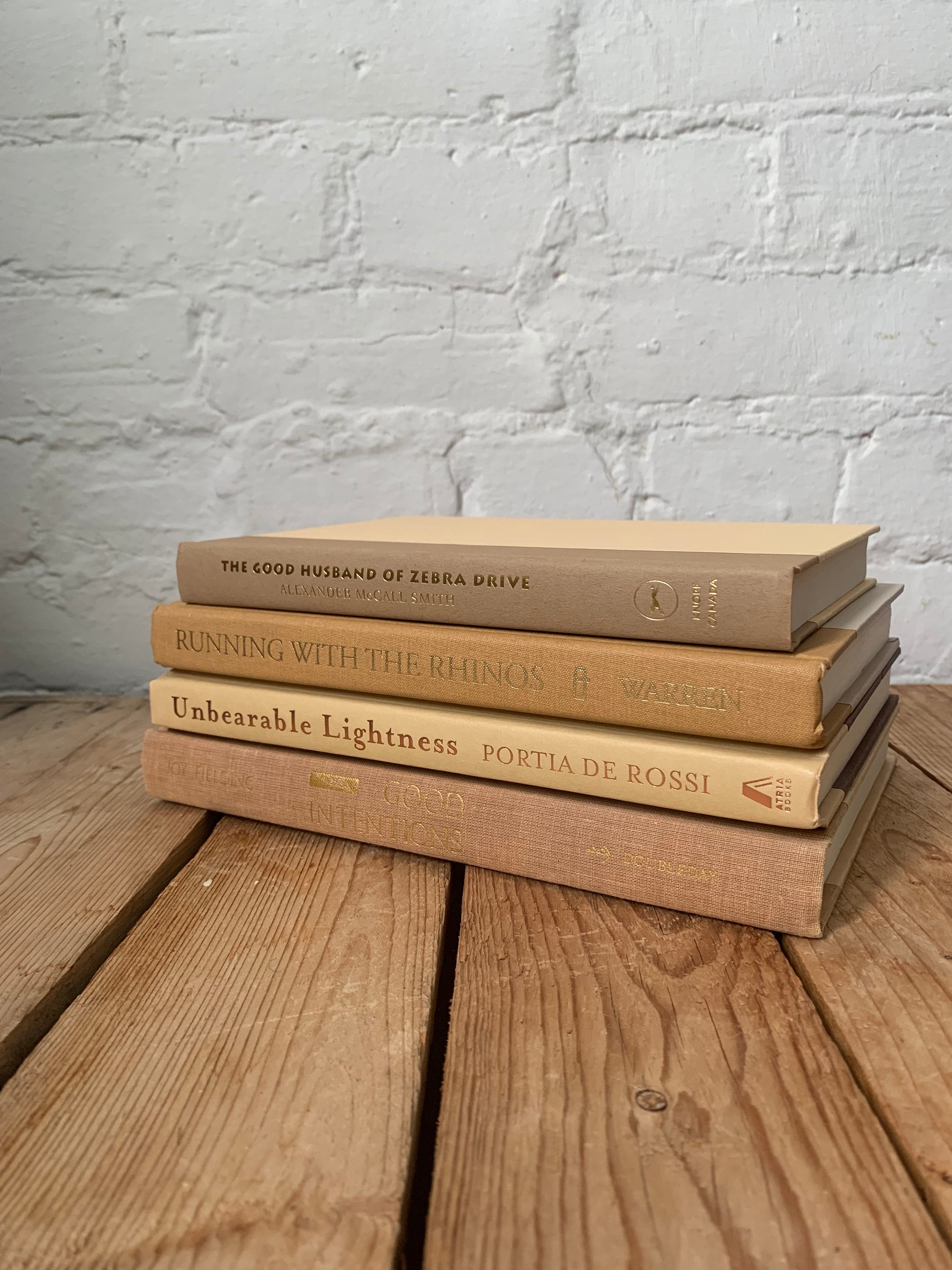 Tan Vintage Book Stack, Coffee Table Books, Shelf Decor Books, Neutral ...