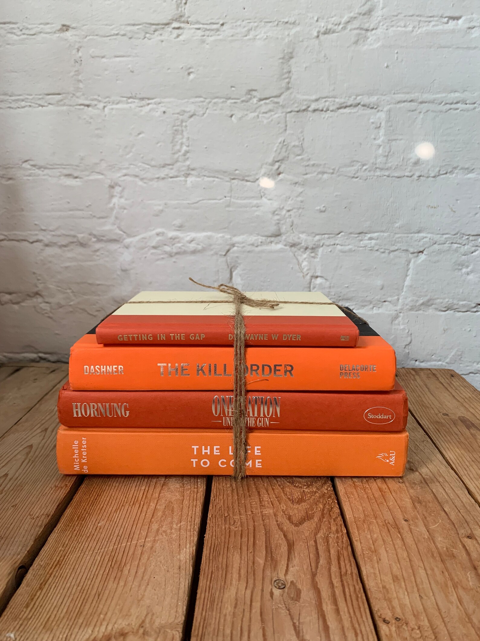 Orange Book Stack, Orange Book Decor, Decorative Display Books, Books ...