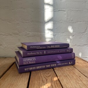 Purple Book Stack, Staging Books for Coffee Table Decor, Purple Home ...