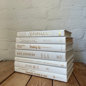 White Decorative Book Bundle, White Home Decor, Styling Books, White ...