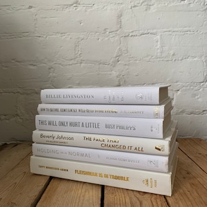 White Decorative Books, White Shelf Aesthetic, White Prop Staging Books ...