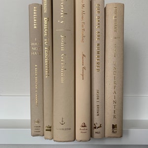 Neutral Staging Books, Beige Book Stack for Bookshelf Styling ...