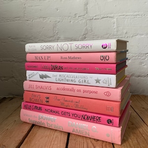 Pink Book Stack, Aesthetic Pink Books, Preppy Pink Books ,pink Home ...