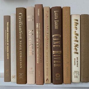 Neutral Toned Book Decor, Tan and Cream Books, Shelf Decor, Decorative ...