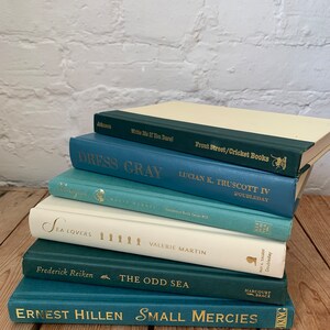 Coastal Themed Book Stack, Luxurious Home Decor, Prop Books, Staging ...