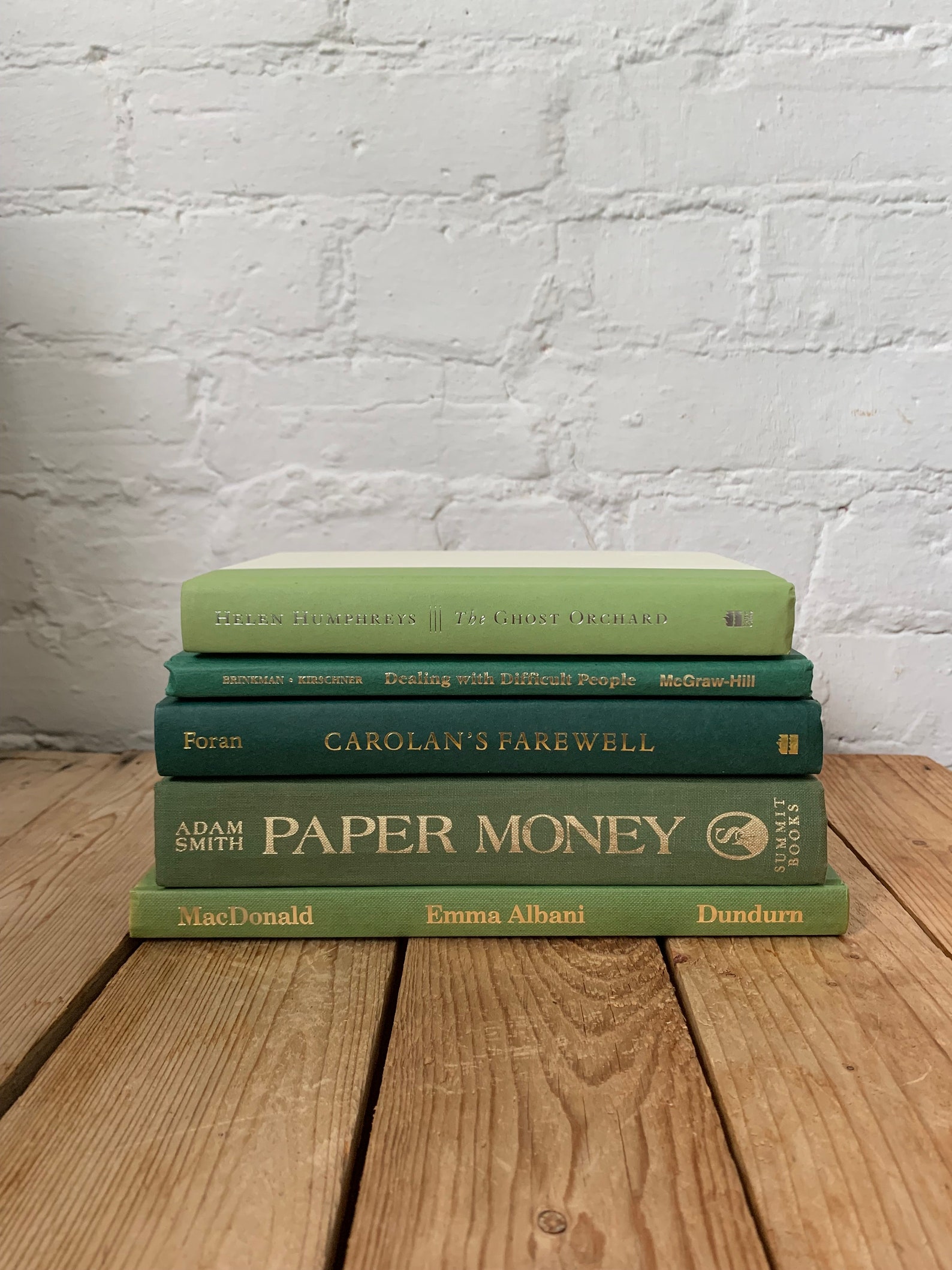 Green Decorative Books, Green Home Decor Accent Ideas for Bookshelf ...