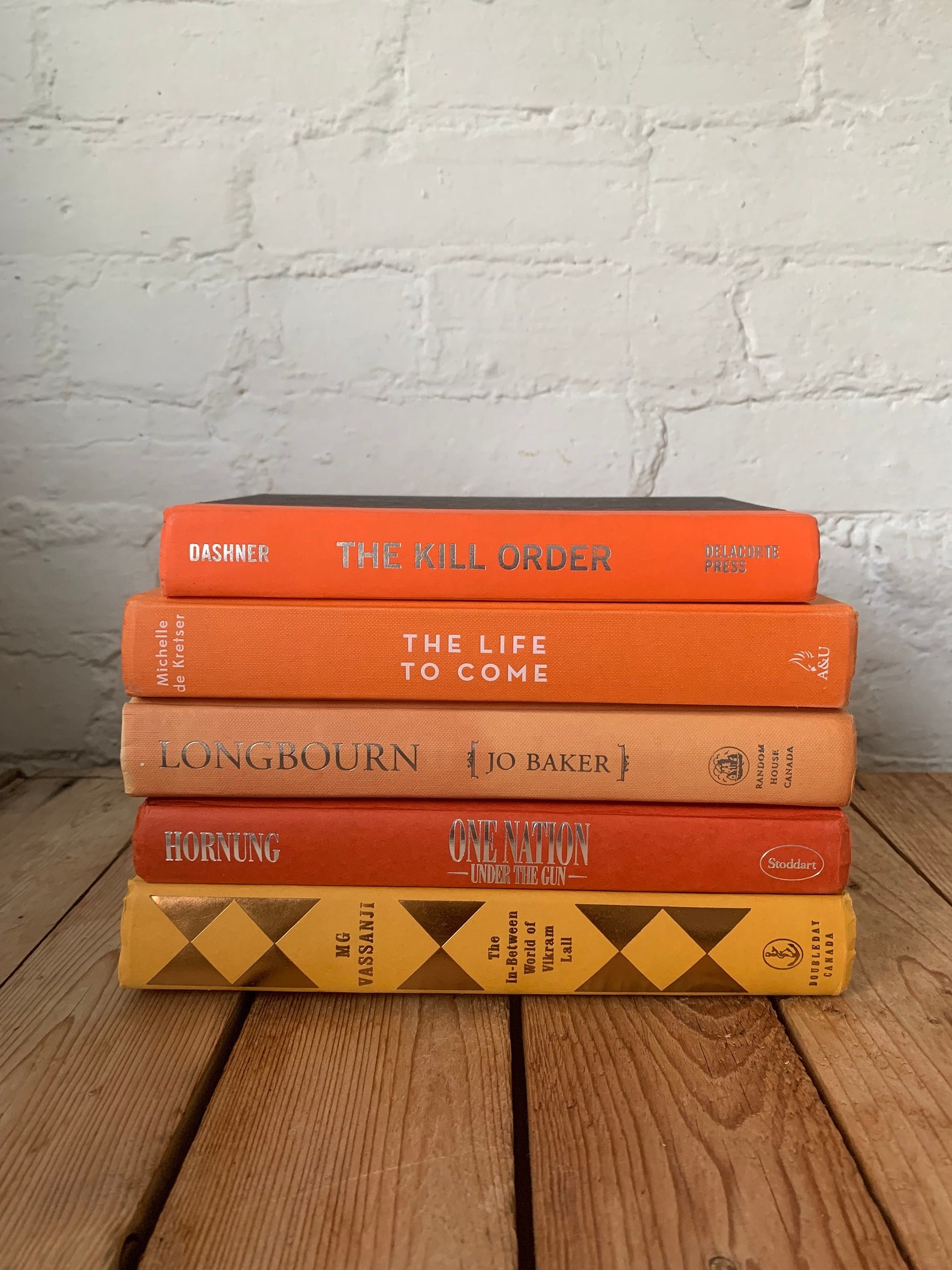 Orange Book Stack, Orange Book Decor, Decorative Display Books, Books ...