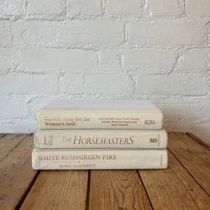 Ivory Staging Books, Decorative Book Stack, Vintage Books for Shelf ...