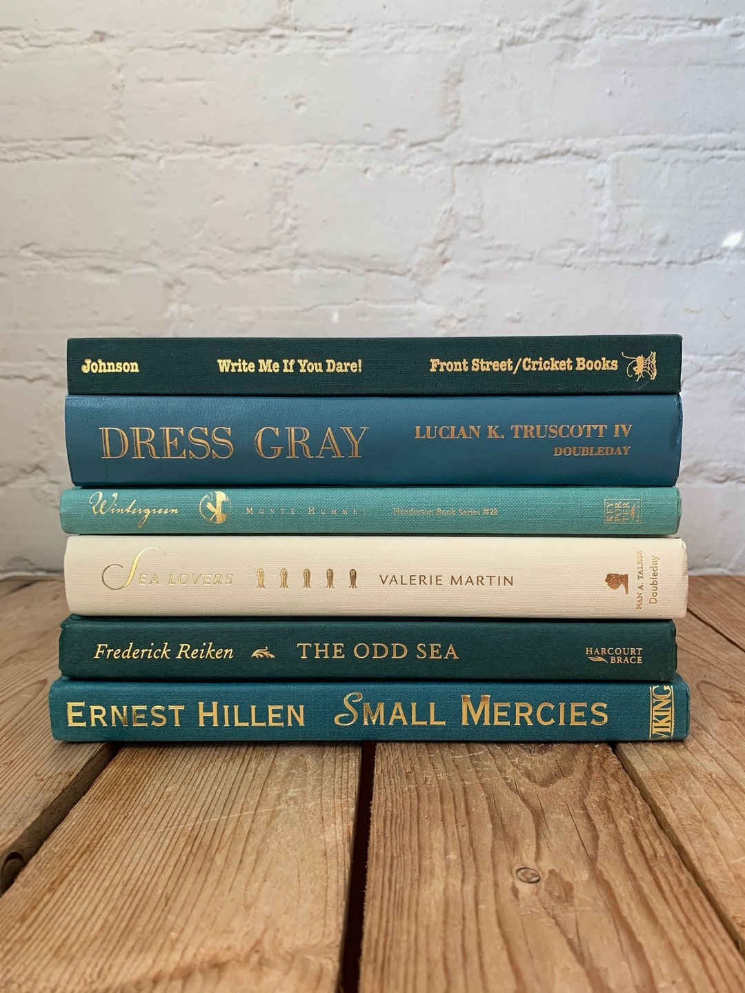 Coastal Themed Book Stack, Luxurious Home Decor, Prop Books, Staging ...