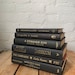 Black Book Stack, Black Stacked Books, Black Book Decor, Black Coffee ...