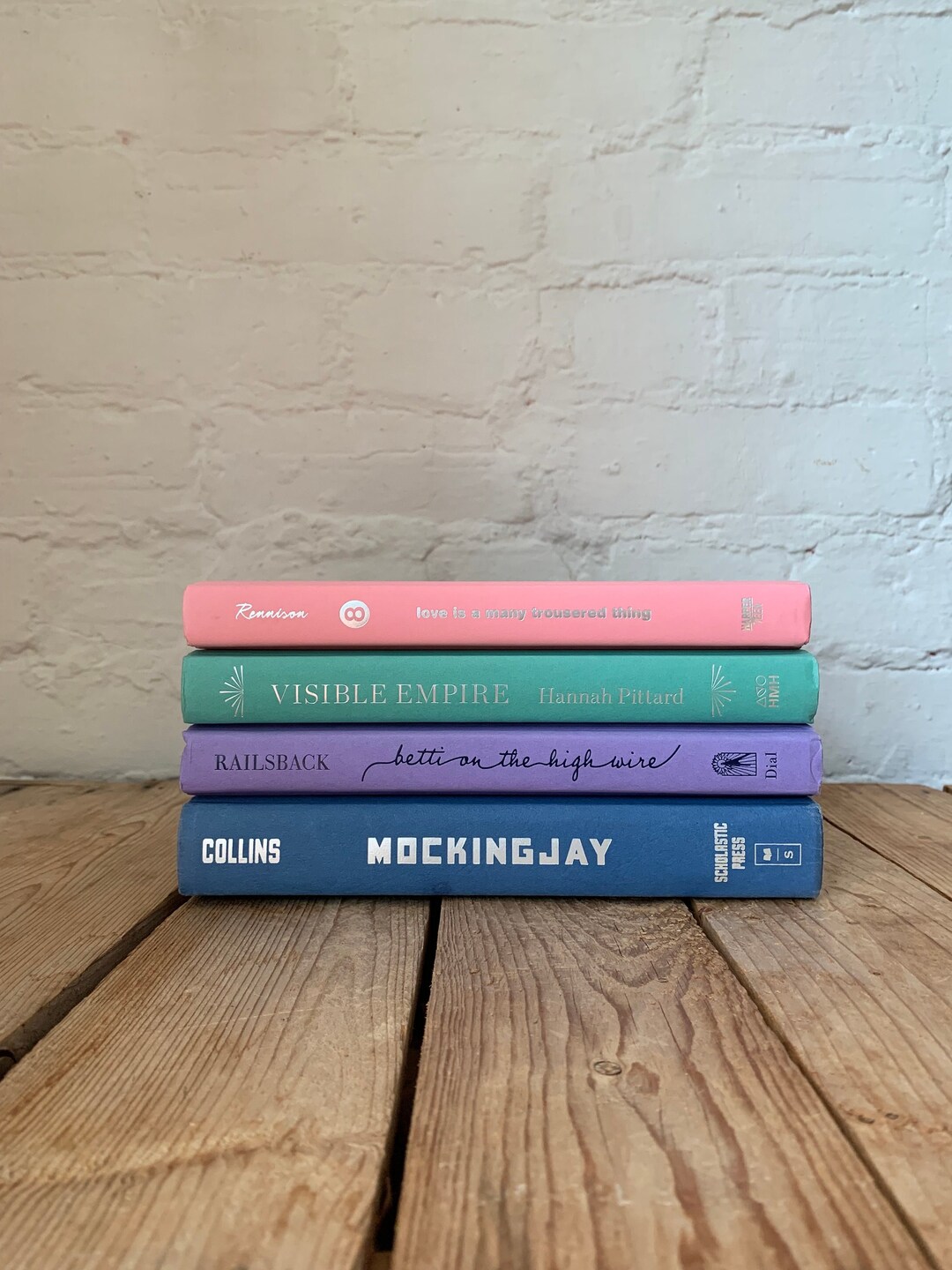 Pastel Book Stack, Pastel Home Decor, Nursery Decor Books, Decorative ...