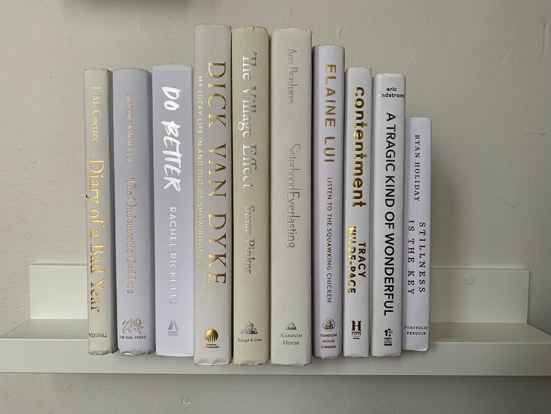 White Book Stack White Shelf Aesthetic White Themed Books - Etsy Canada