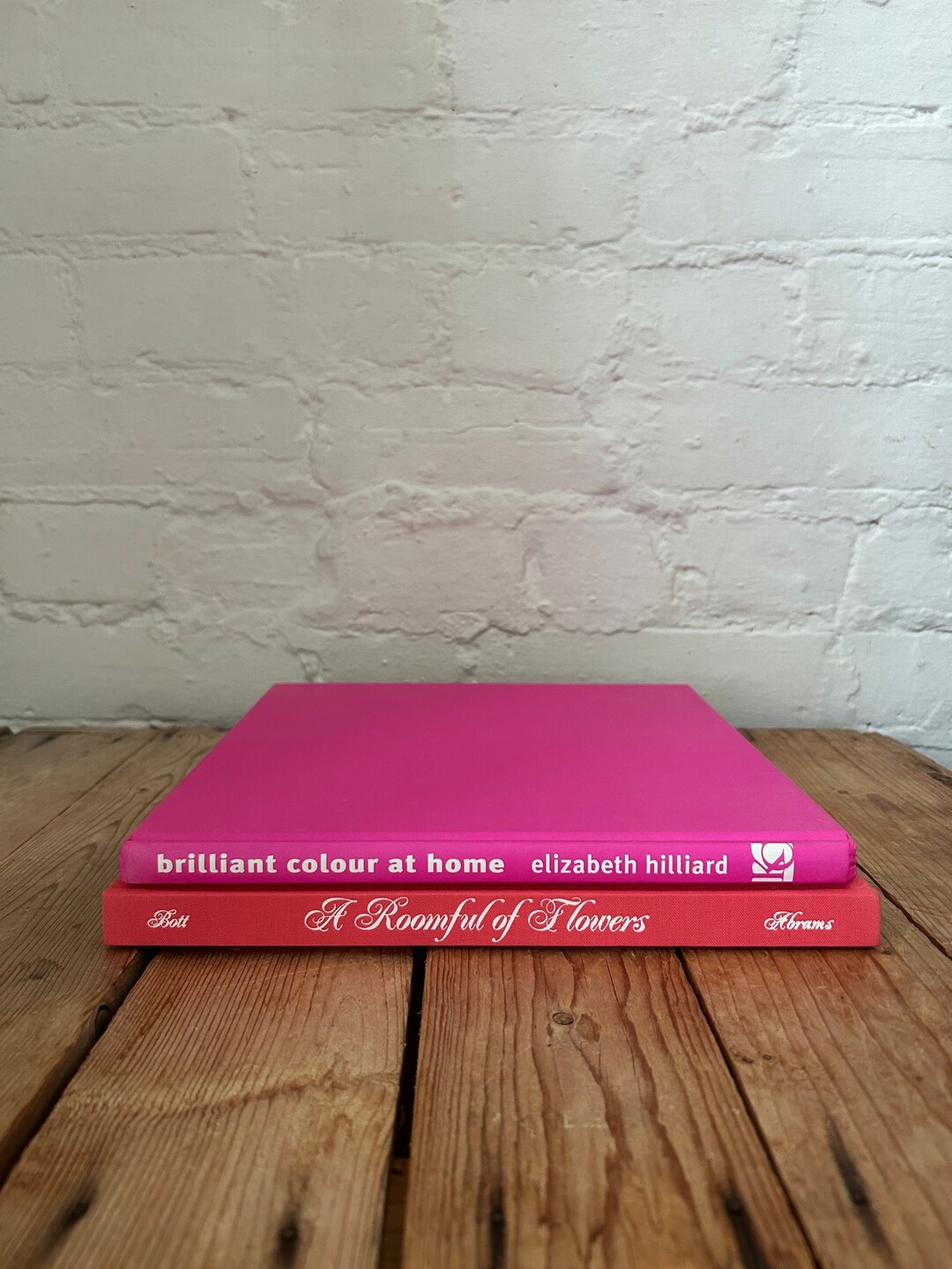 Pair of Vintage Pink Coffee Table Books, Hot Pink Books, Preppy Pink ...