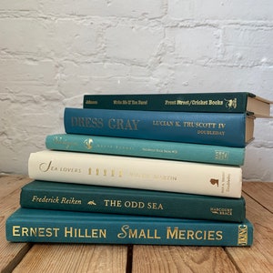 Coastal Themed Book Stack, Luxurious Home Decor, Prop Books, Staging ...