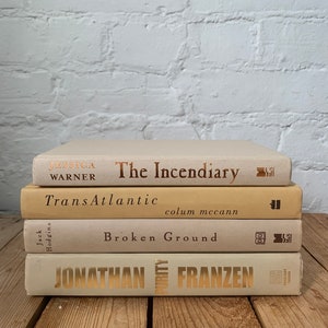 Tan Vintage Book Stack, Coffee Table Books, Shelf Decor Books, Neutral ...