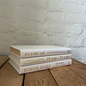 White Decorative Books, White Book Stack, White Home Decor Styling ...