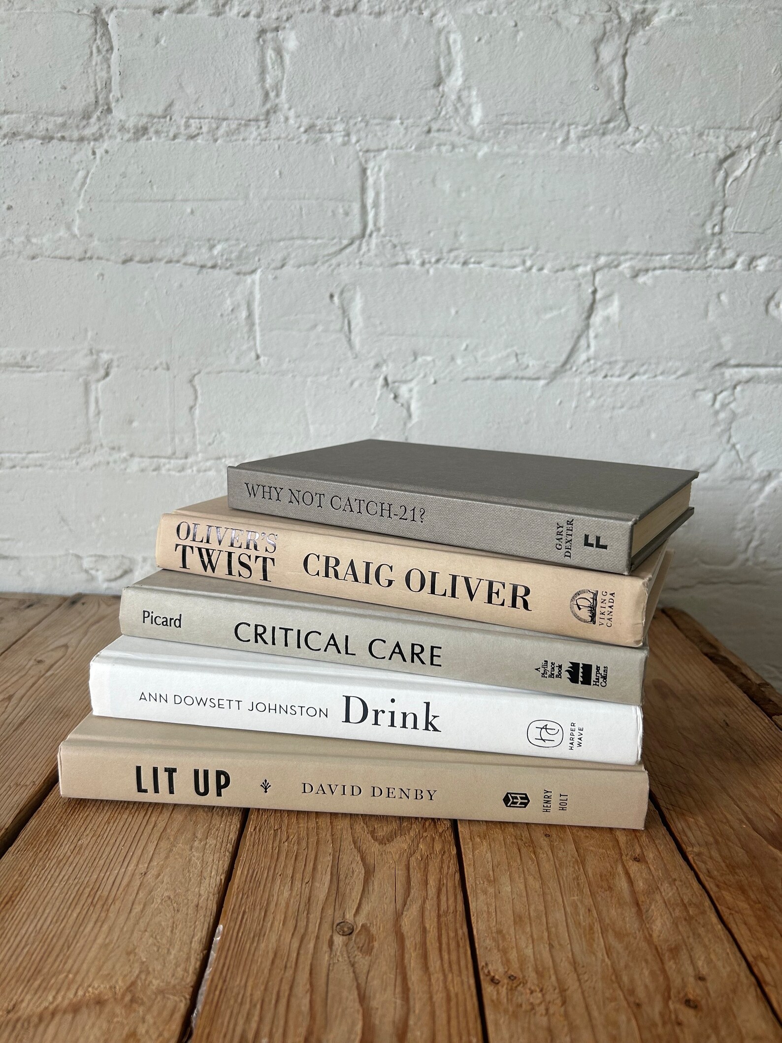 Custom Book Stack, White, Gray, Tan Books for Shelf Styling, Office ...