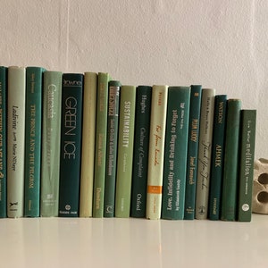 Green Decorative Books, Green Home Decor Accent Ideas for Bookshelf ...
