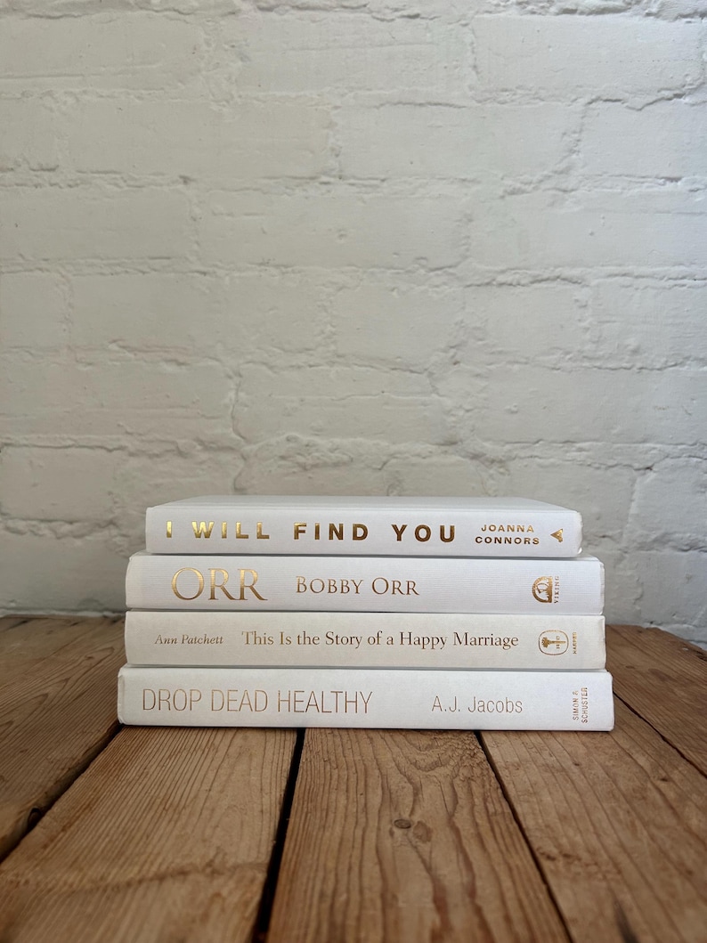 White Decorative Book Bundle, White Home Decor, Styling Books, White ...