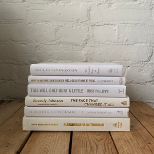 White Decorative Books, White Shelf Aesthetic, White Prop Staging Books ...