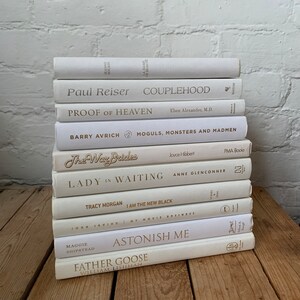 White Book Decor, White Home Decor, White Staging Books, Ivory Shelf ...