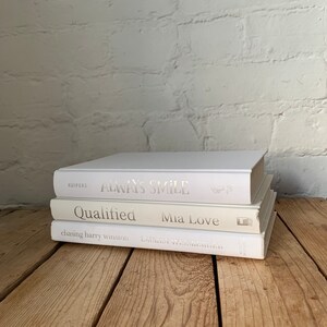 White Stacked Books, White Home Decor, White Prop Books, White Coffee ...