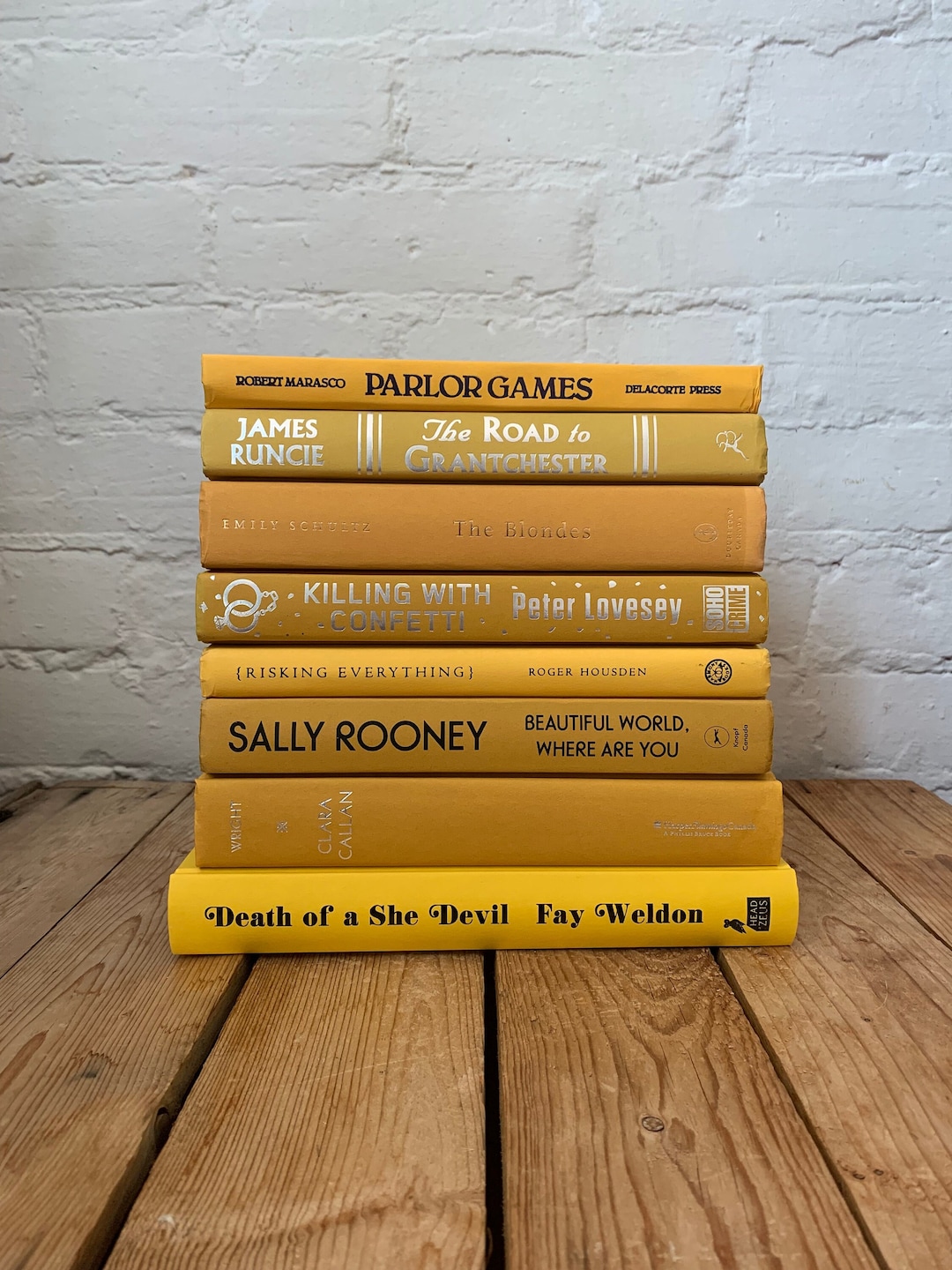 Yellow Decorative Books, Mustard Yellow Book Decor, Yellow Home Decor ...