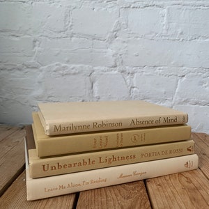 Tan Vintage Book Stack, Coffee Table Books, Shelf Decor Books, Neutral ...